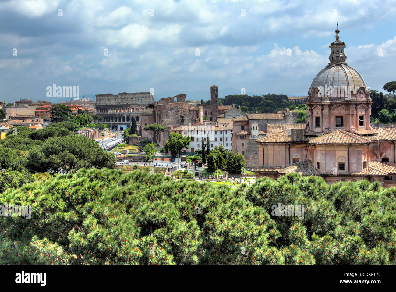 Dome of Saint Lucas And Martina Church, Rome, Italy Stock Photo - Alamy