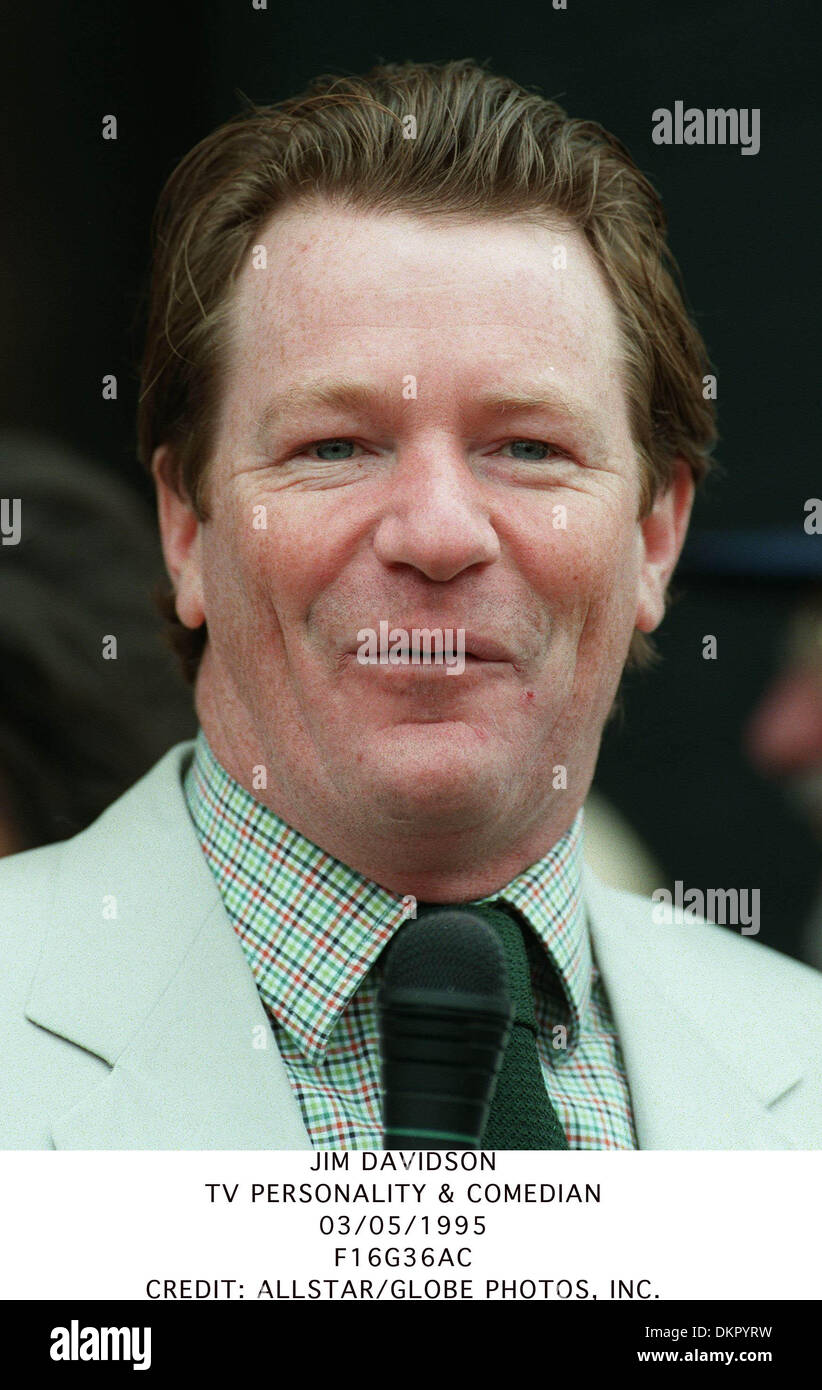 JIM DAVIDSON.TV PERSONALITY & COMEDIAN.03/05/1995.F16G36AC Stock Photo ...