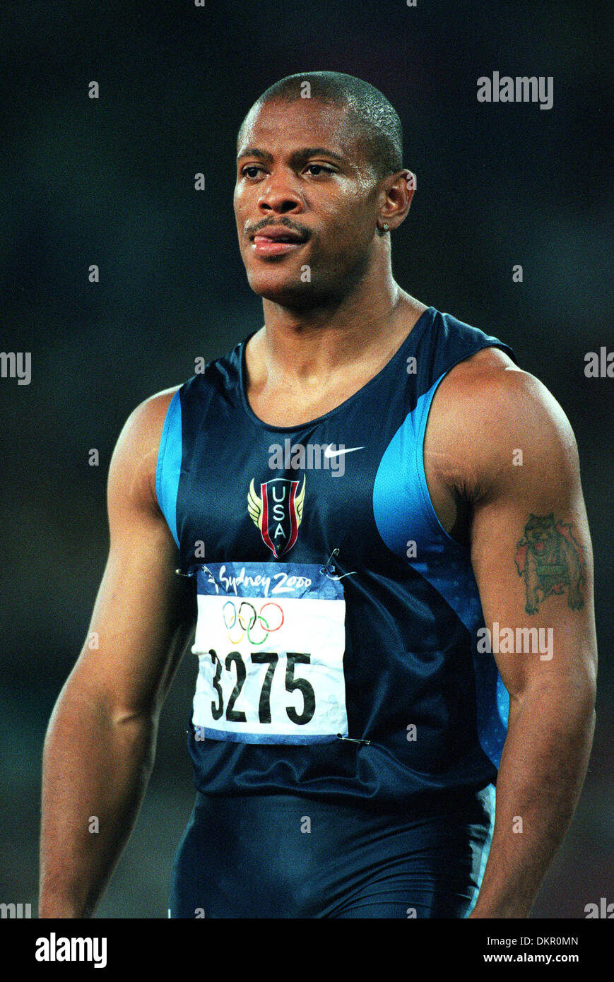 MAURICE GREENE.100 METRES, SYDNEY OLYMPICS.Y, AUSTRALIA.OLYMPIC STADIUM ...