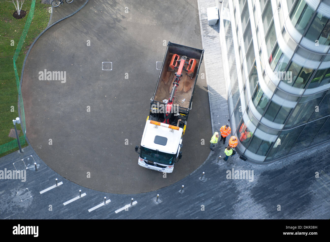 London, UK. 9th Dec, 2013. a new construction lorry with vastly ...