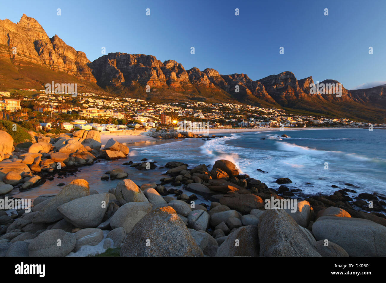 Camps Bay, sunset, Cape Town, South Africa, Africa, rocks, landscape ...