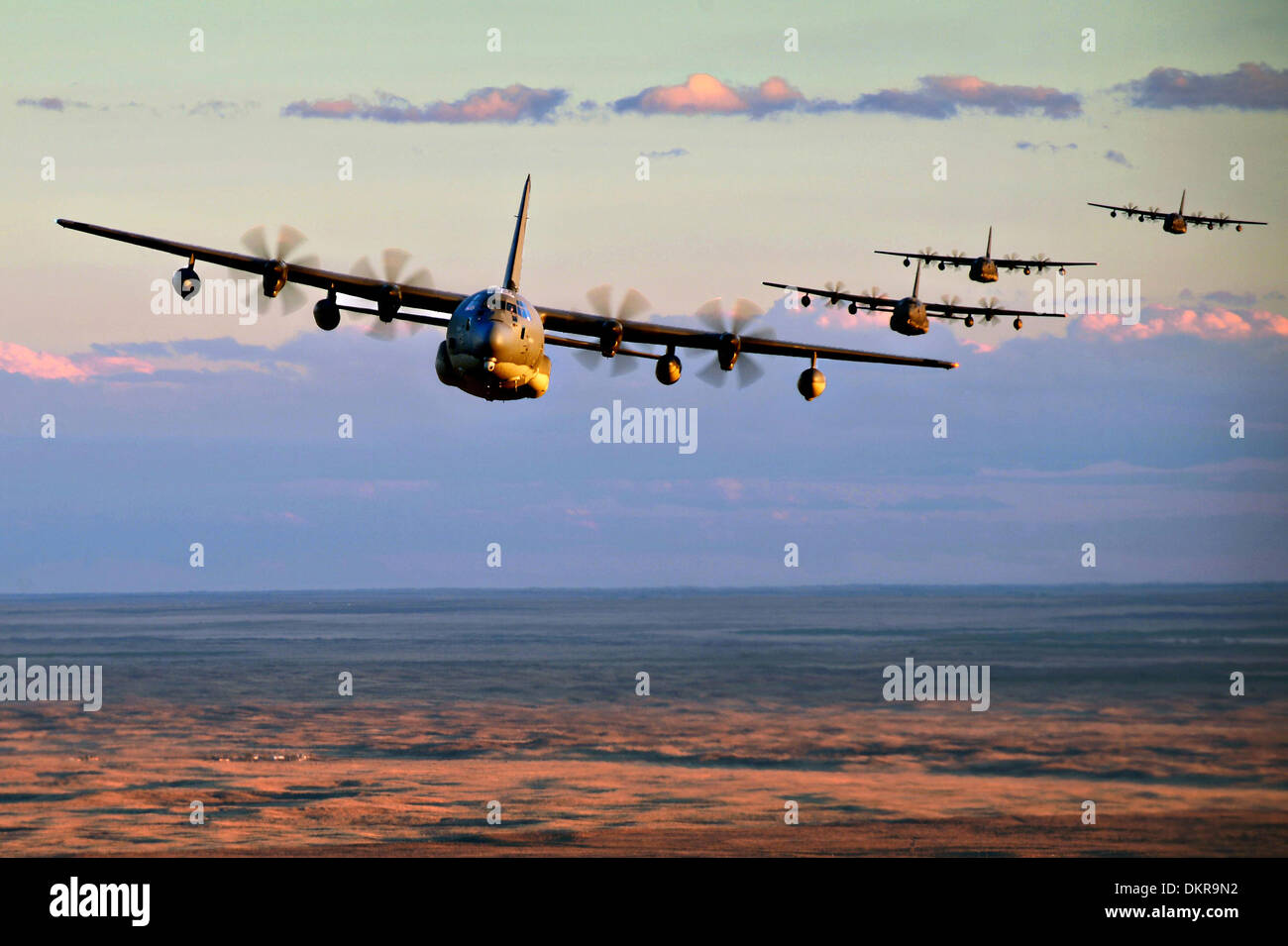 Five US Air Force MC-130J Commando special operation transport aircraft ...