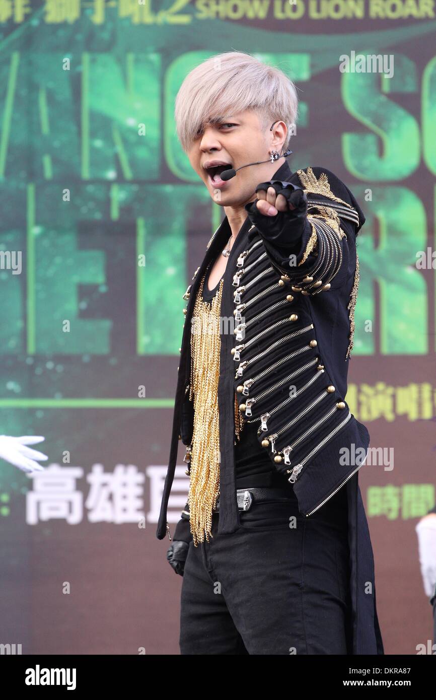 Taipei, China. 8th Dec, 2013. Singer Show Lo promotes his album Lion ...