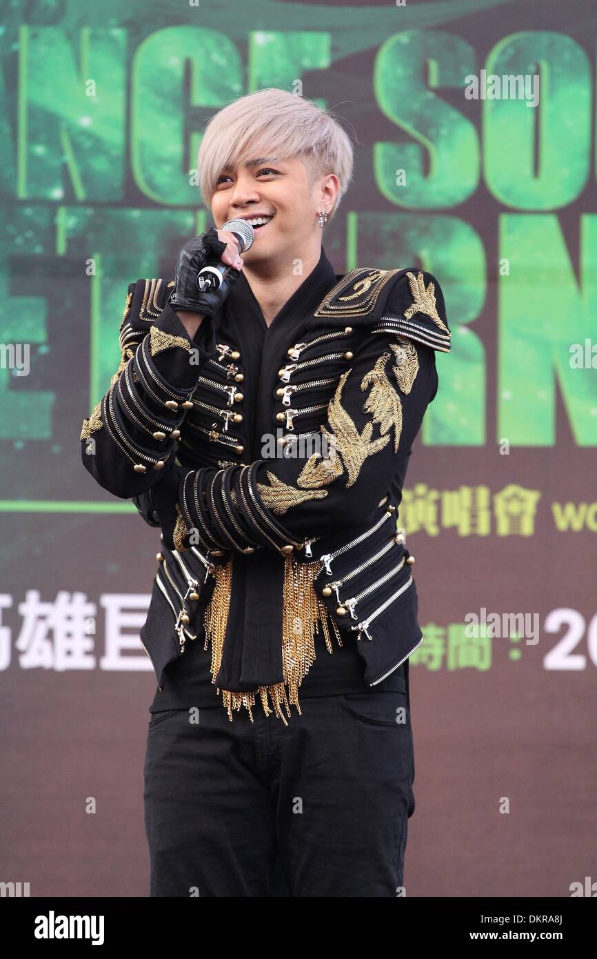 Taipei, China. 8th Dec, 2013. Singer Show Lo promotes his album Lion ...
