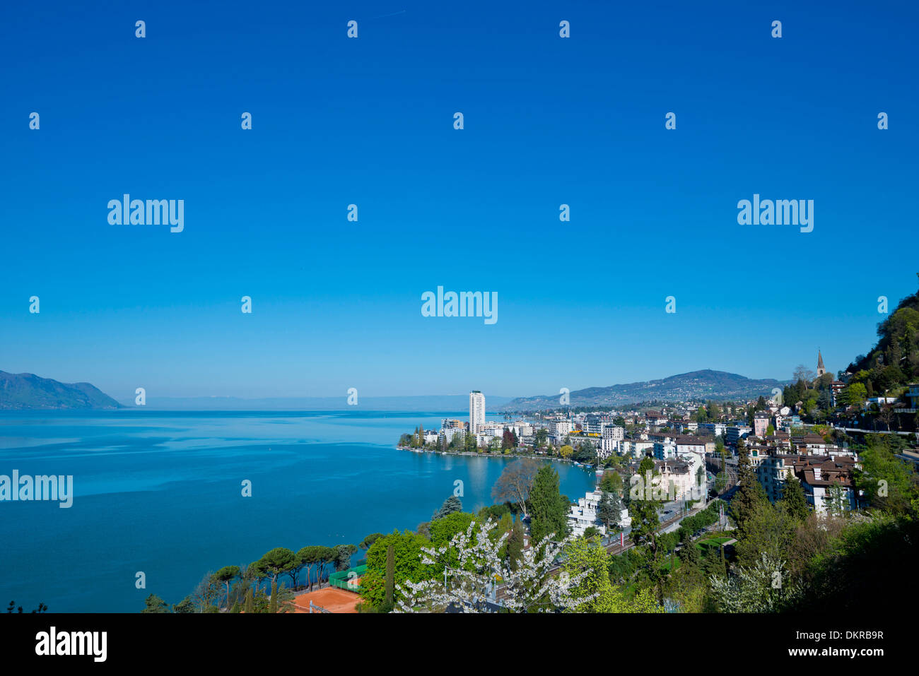 Switzerland, Europe, town, city, house, home, building, lake, Lac Léman ...