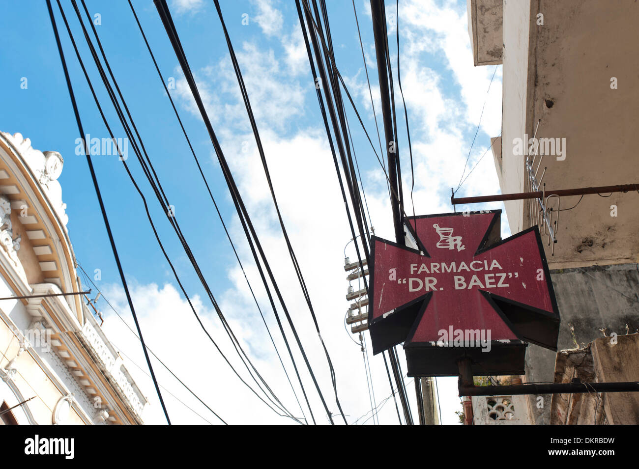 Dominican Republic sign druggist chemist shop town city Old Town UNESCO ...