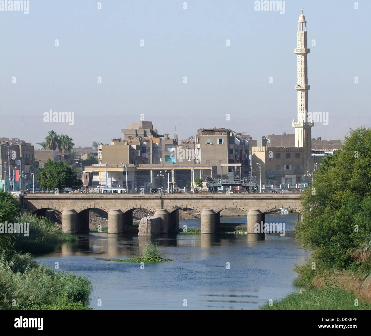 city named "Esna" in Egypt, with river Nile and bridge Stock Photo - Alamy