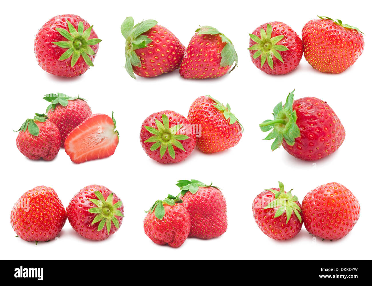 Set red strawberry berry Cut Out Stock Images & Pictures - Alamy