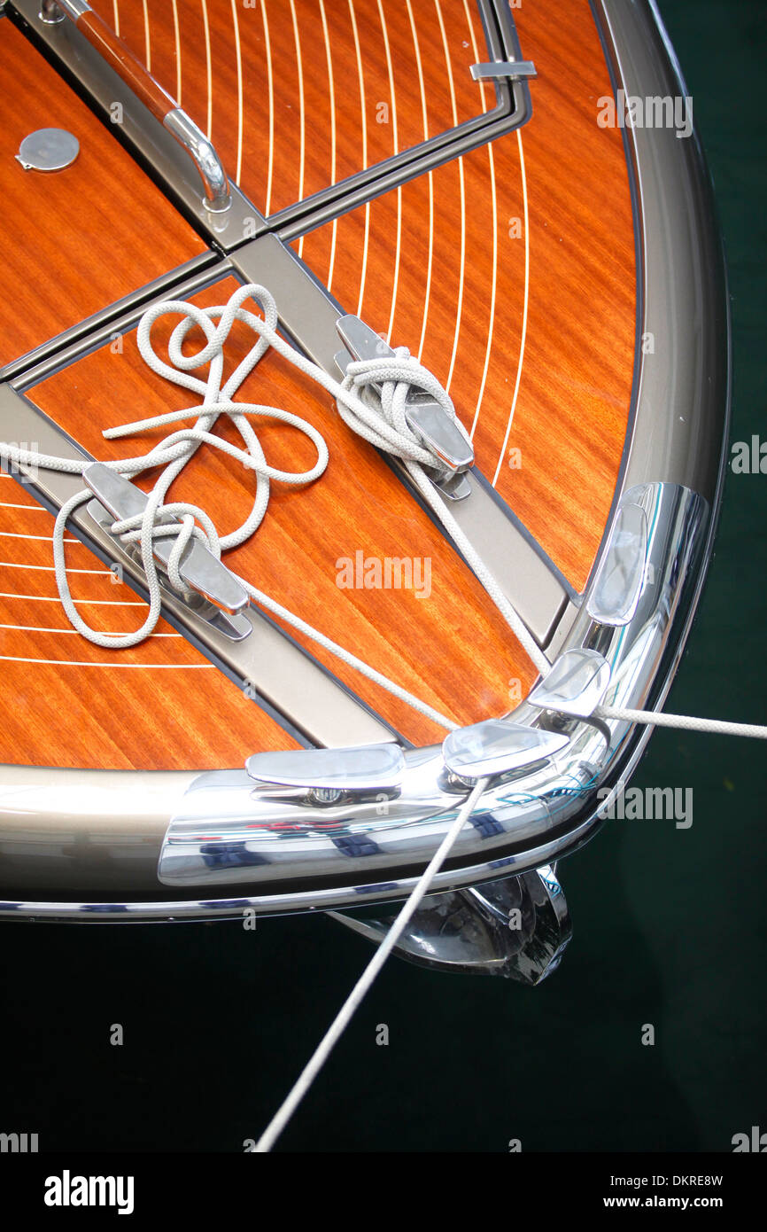 A Rivarama super yacht awaits testing at the Riva factory on Lake Iseo ...