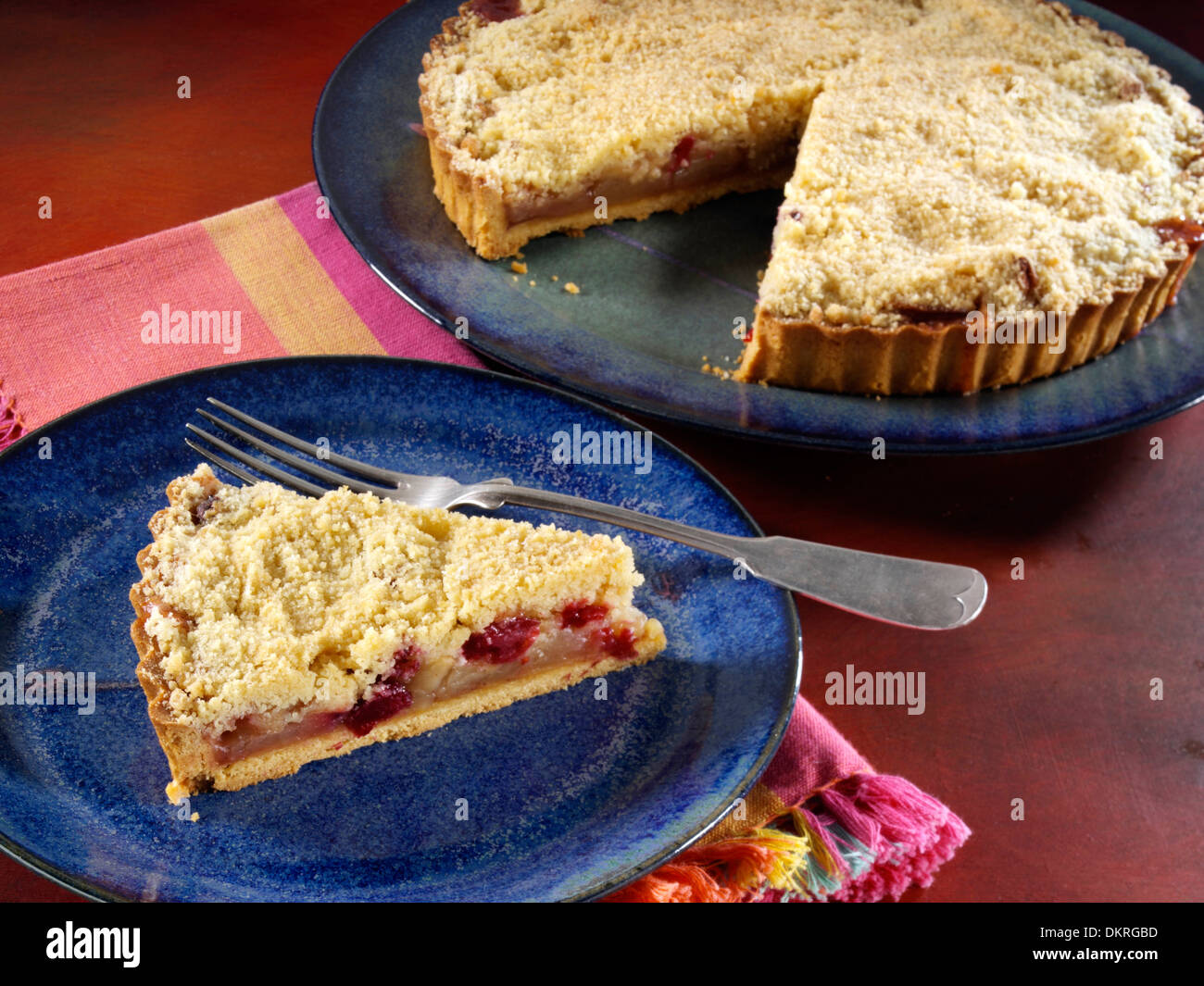 Apple cranberry crumble pie Stock Photo - Alamy