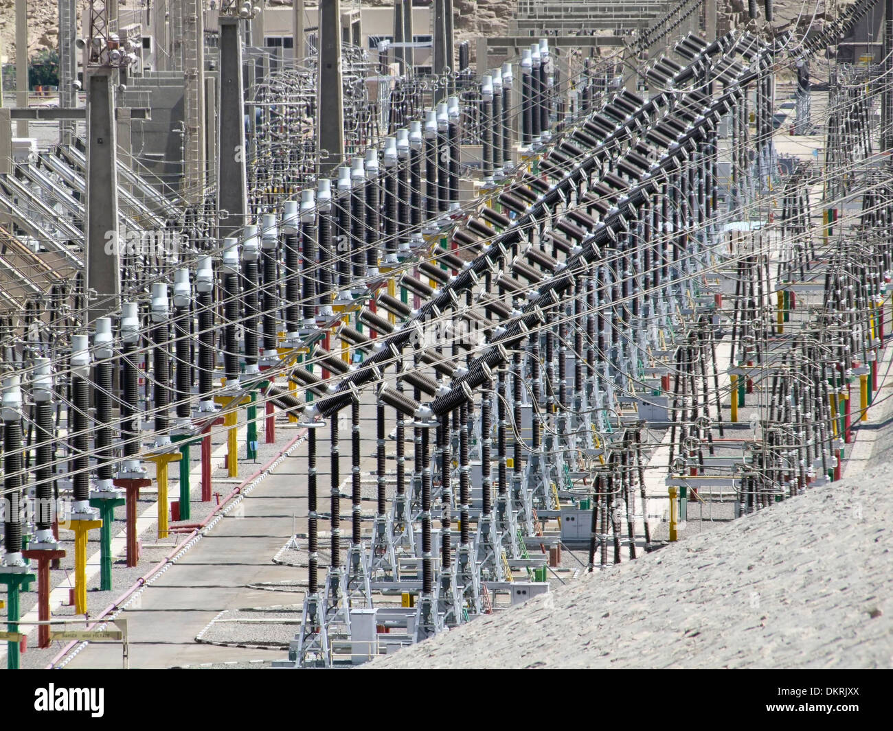 energy theme showing the detail of a powerhouse in Aswan (Egypt Stock ...
