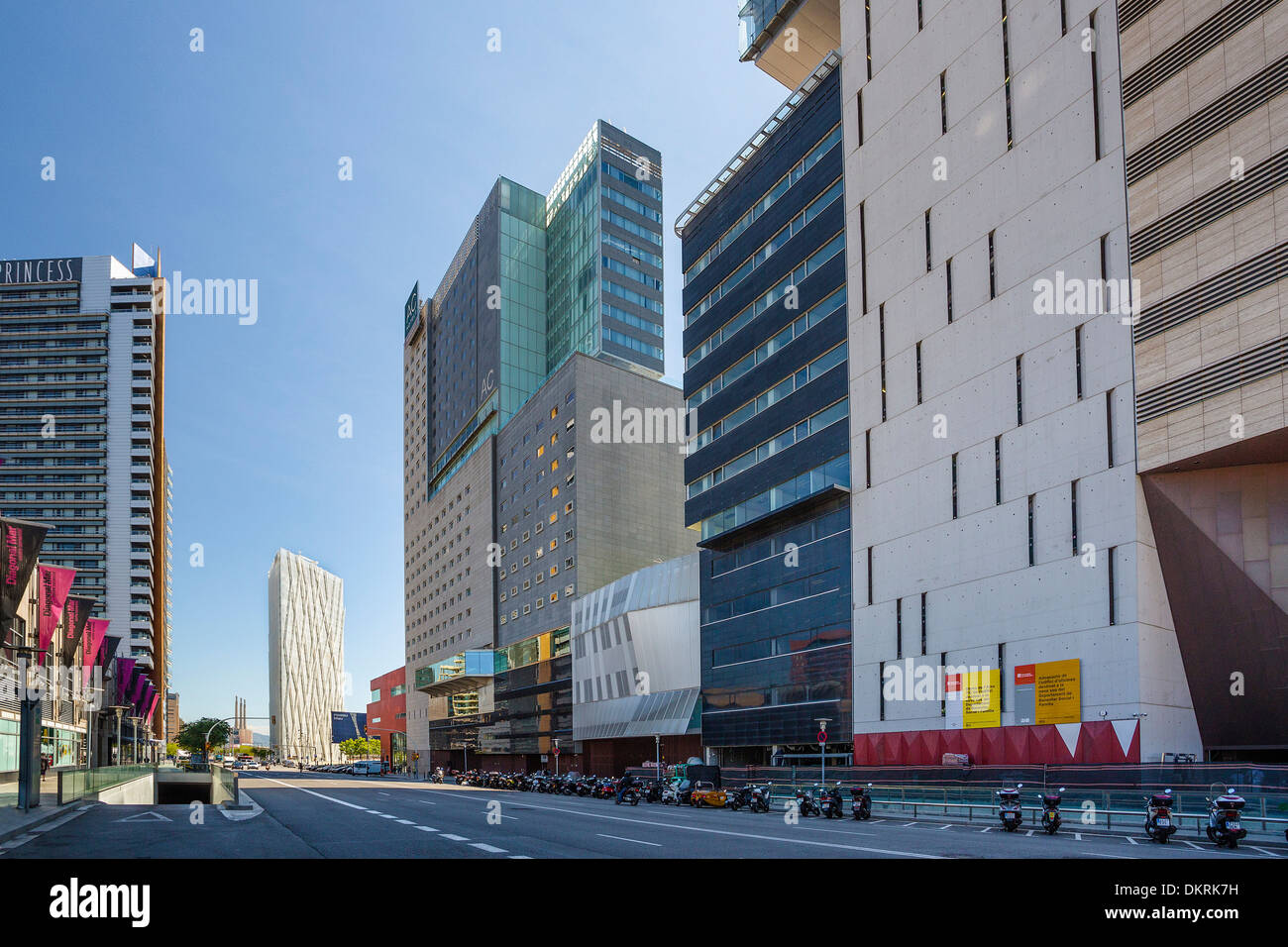 architecture, avenue, Barcelona, blue, buildings, Catalonia, colours ...