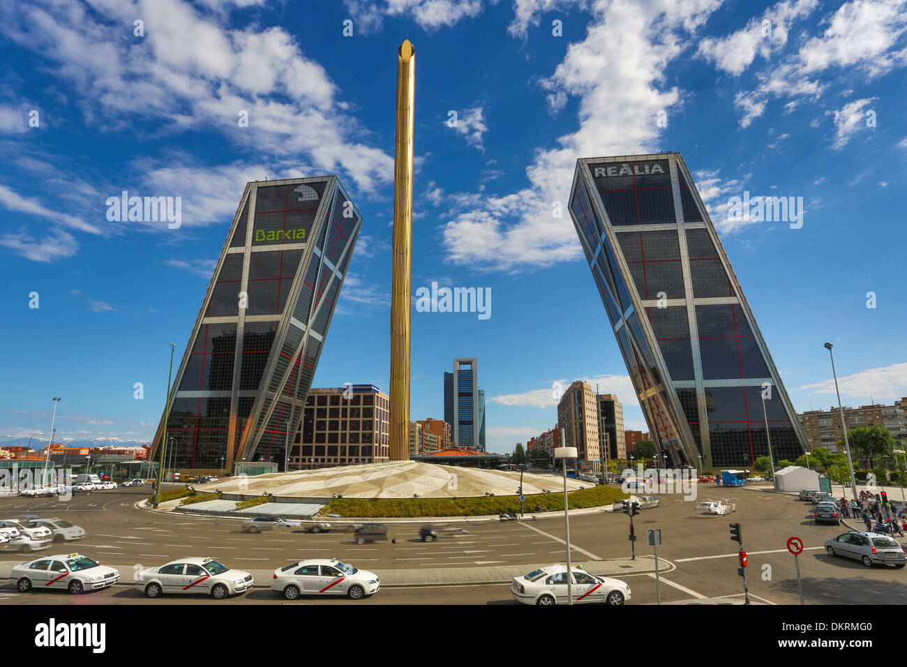 Castellana Castilla Castile Madrid architecture avenue city glass ...