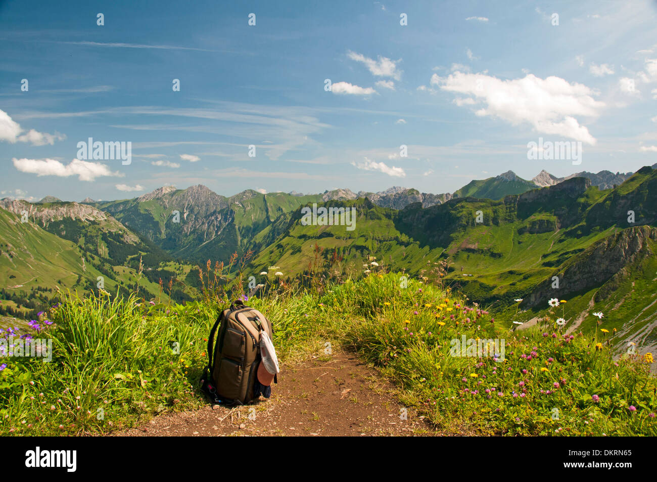 Allgäu, Alps, Bavaria, Germany, Eck, Europe, Laufbach, way, rucksack ...