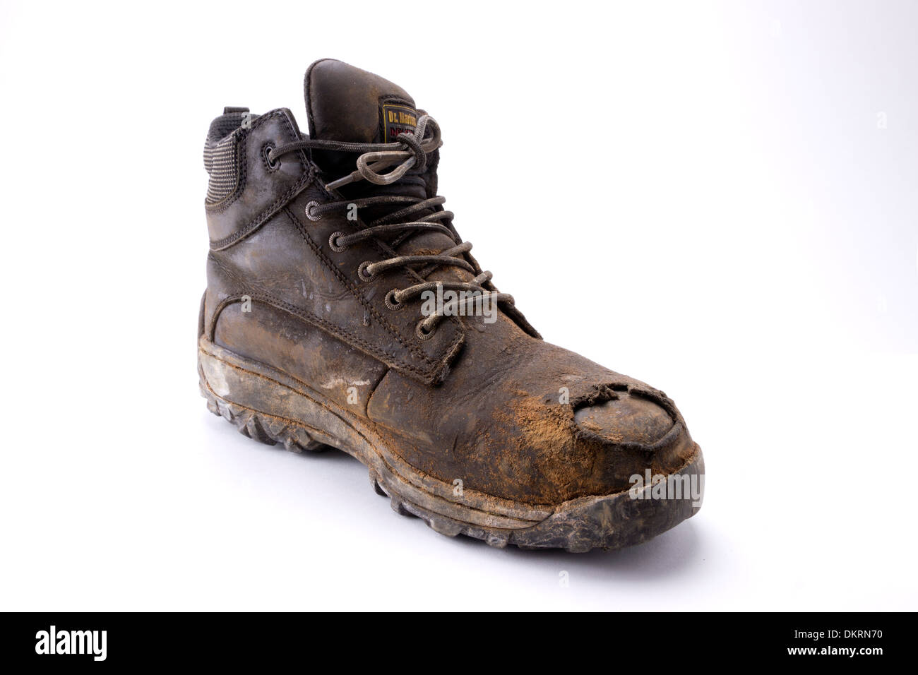 Old Working Steel Toecap Boot Stock Photo - Alamy