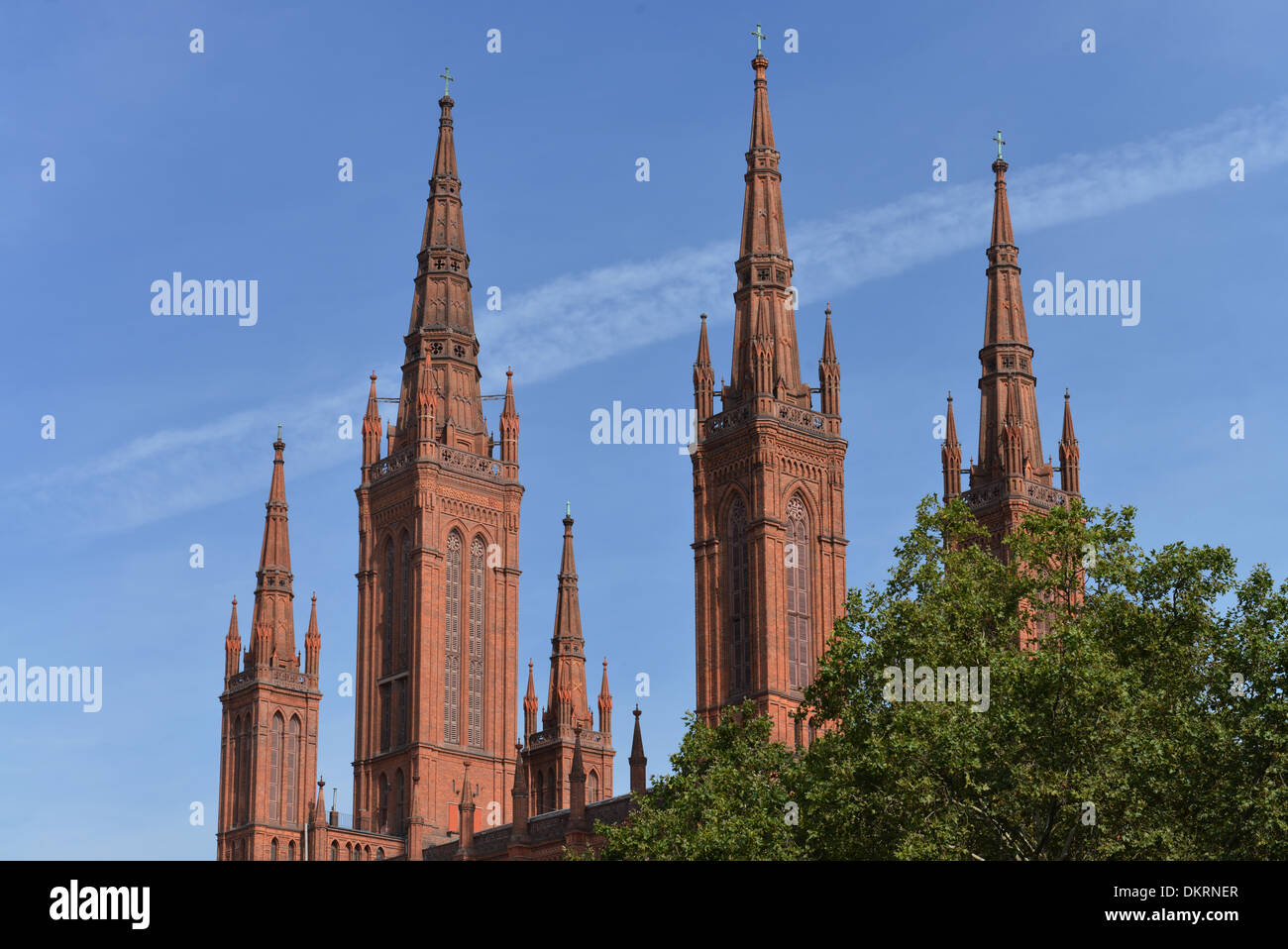 Marktkirche, Schlossplatz, Wiesbaden, Hessen, Deutschland Stock Photo ...