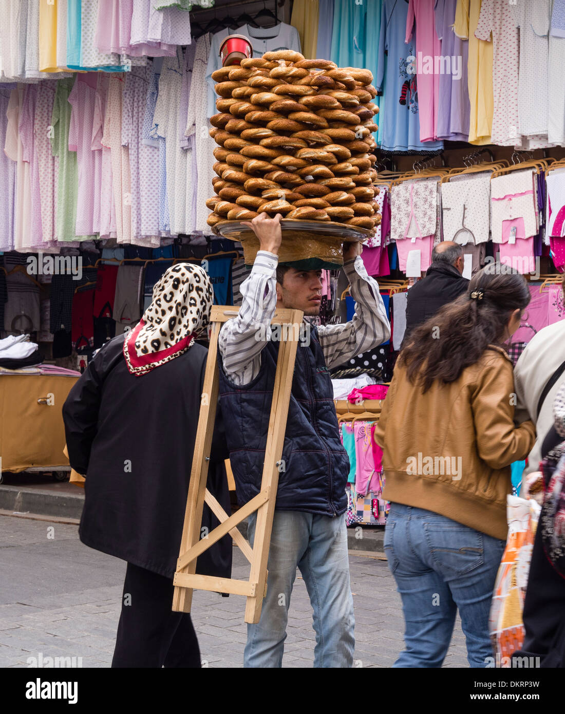 Istanbul Turkey delivering bread rolls near the Grand Bazaar Stock ...