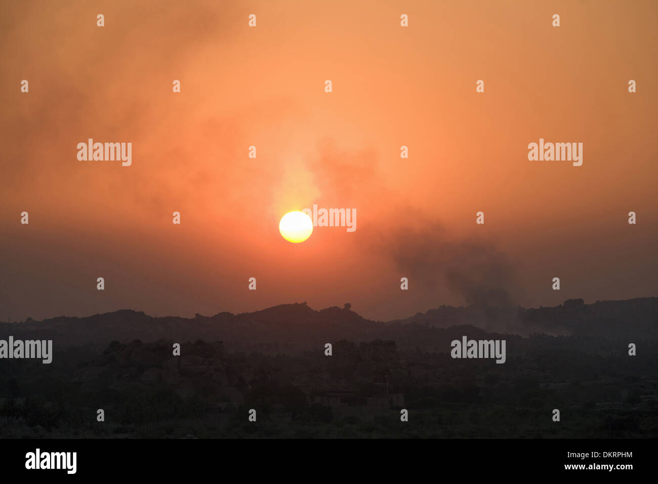 Sunset view from sunset point at Hampi karnataka Stock Photo - Alamy