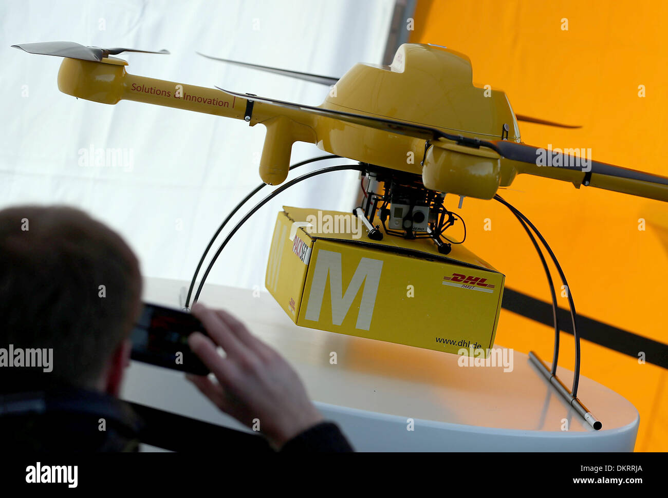 Bonn, Germany. 09th Dec, 2013. An unmanned aerial vehicle (UAV) with a ...