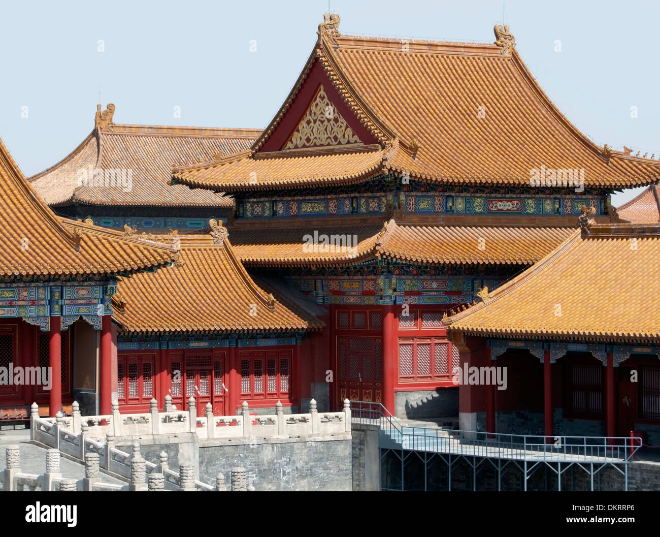 sunny iluminated architectural scenery inside the Forbidden City in ...