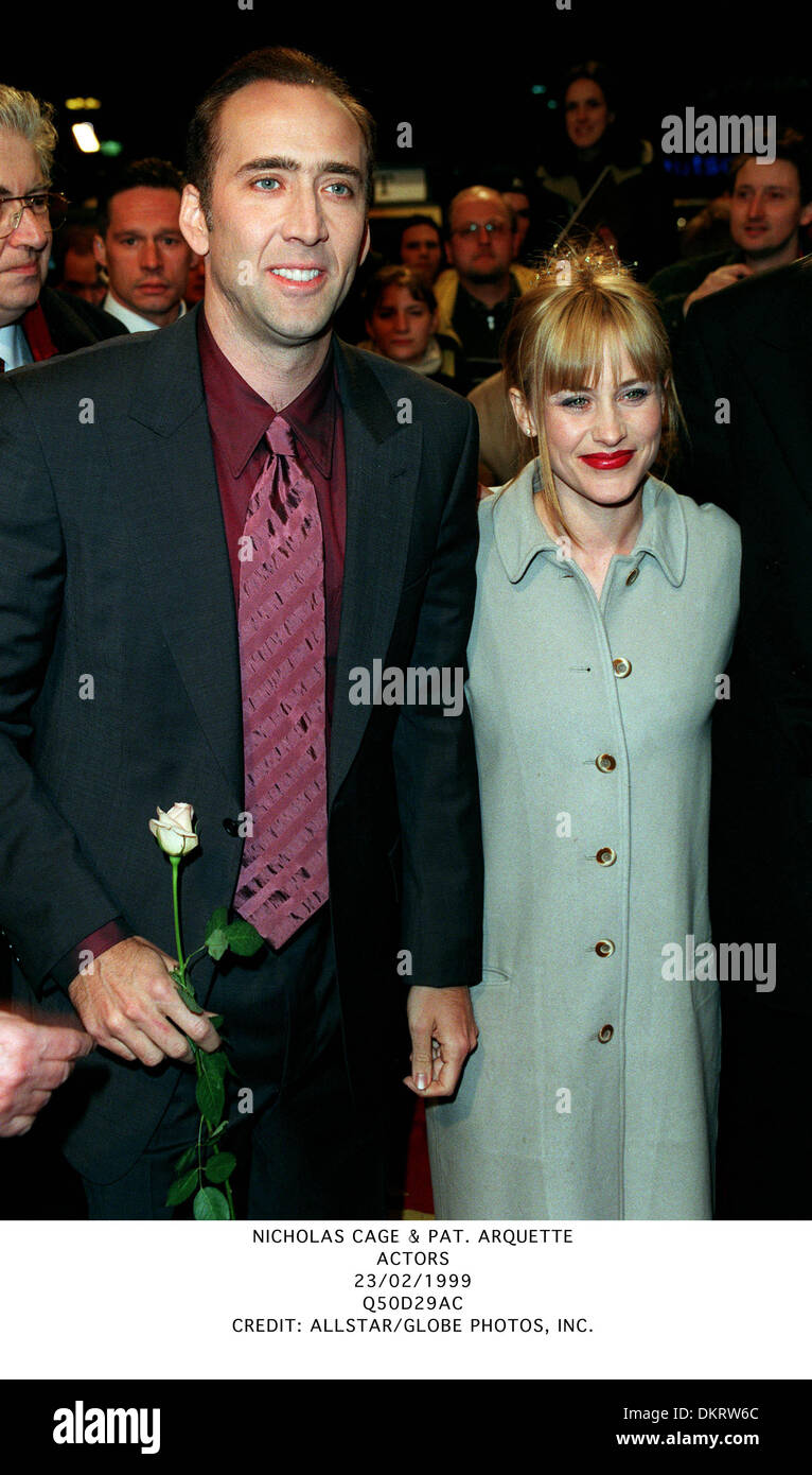NICHOLAS CAGE & PAT. ARQUETTE.ACTORS.23/02/1999.Q50D29AC Stock Photo ...