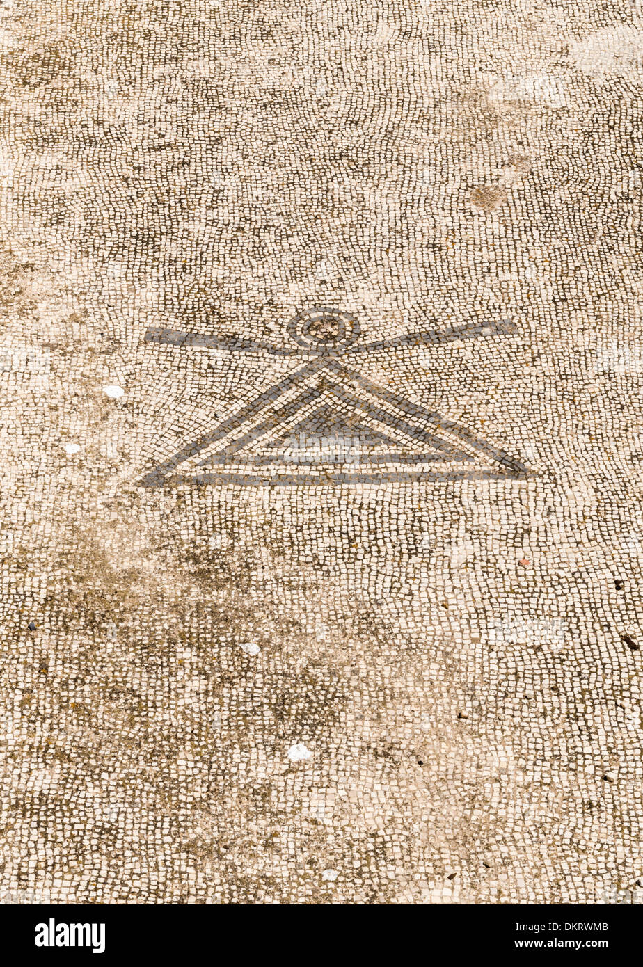 Mosaic Tanit goddess symbol in the House of the Dolphins, Delos ...