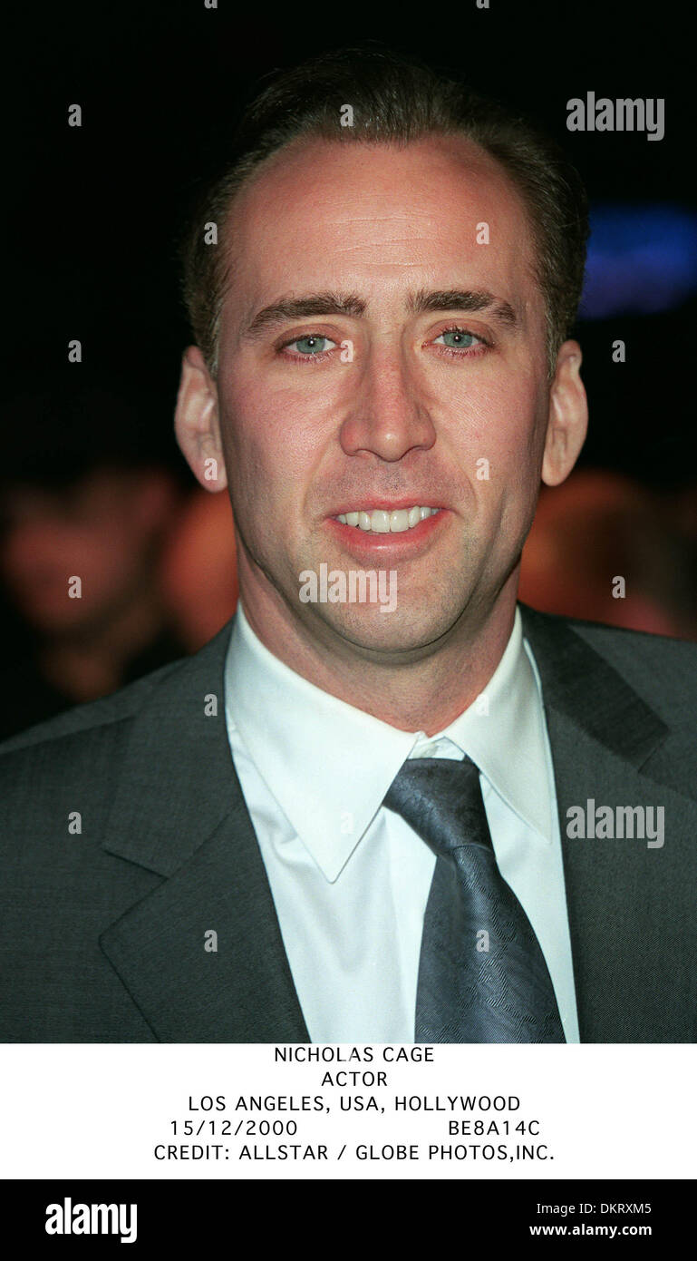 NICHOLAS CAGE.ACTOR.LOS ANGELES, USA, HOLLYWOOD.15/12/2000.BE8A14C ...