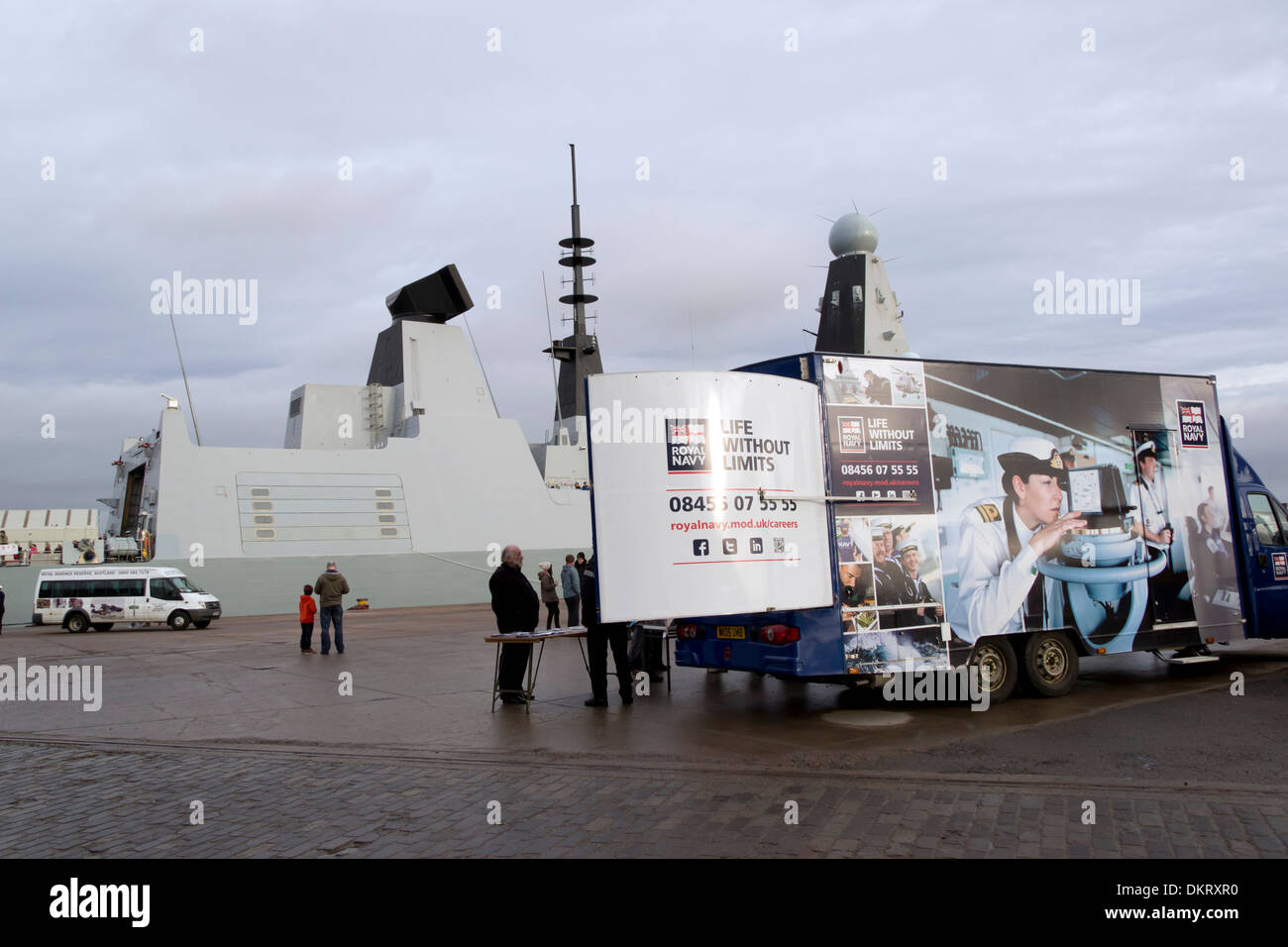 Royal Navy Recruitment Trailer at King George V Dockyard River Clyde ...