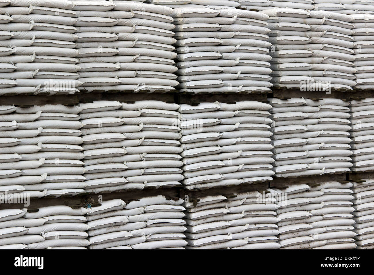 Pallets of Road Salt at Glasgow Shipyard Scotland UK Stock Photo - Alamy