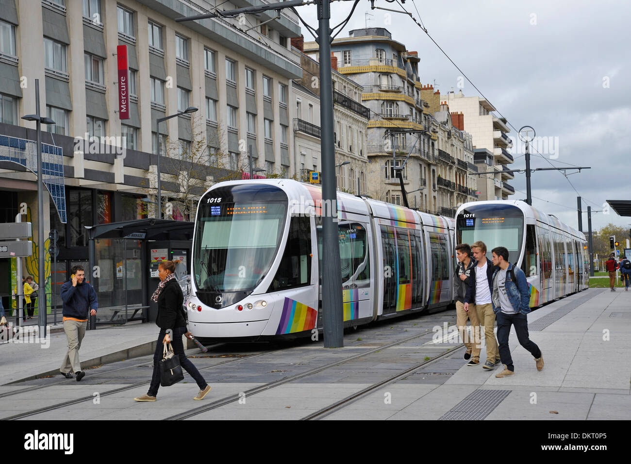 Tramway in Angers city center France Stock Photo - Alamy