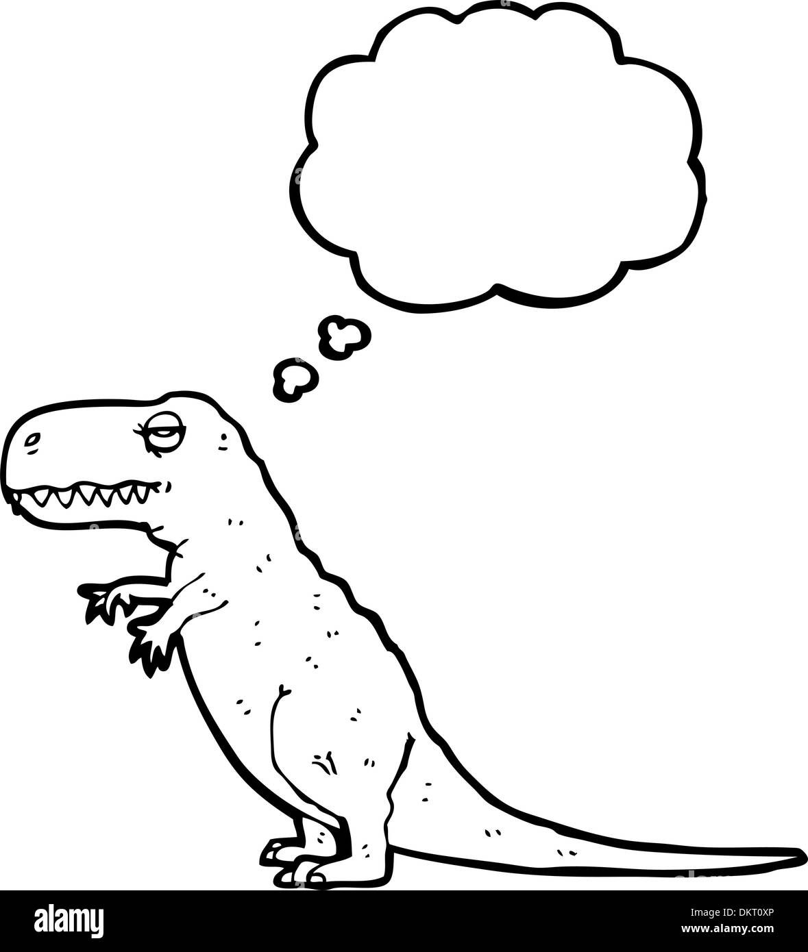 Cartoon dinosaur thought bubble Black and White Stock Photos & Images ...