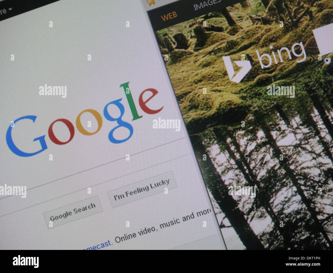 google and bing, two of the most popular online search engine Stock ...