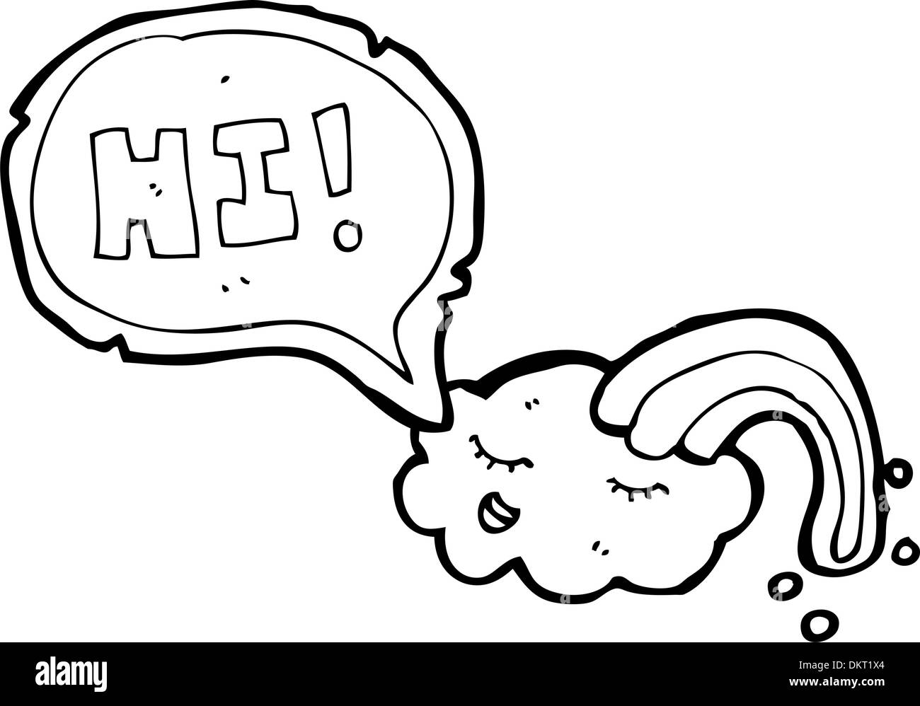 Cartoon cloud character speech Black and White Stock Photos & Images ...