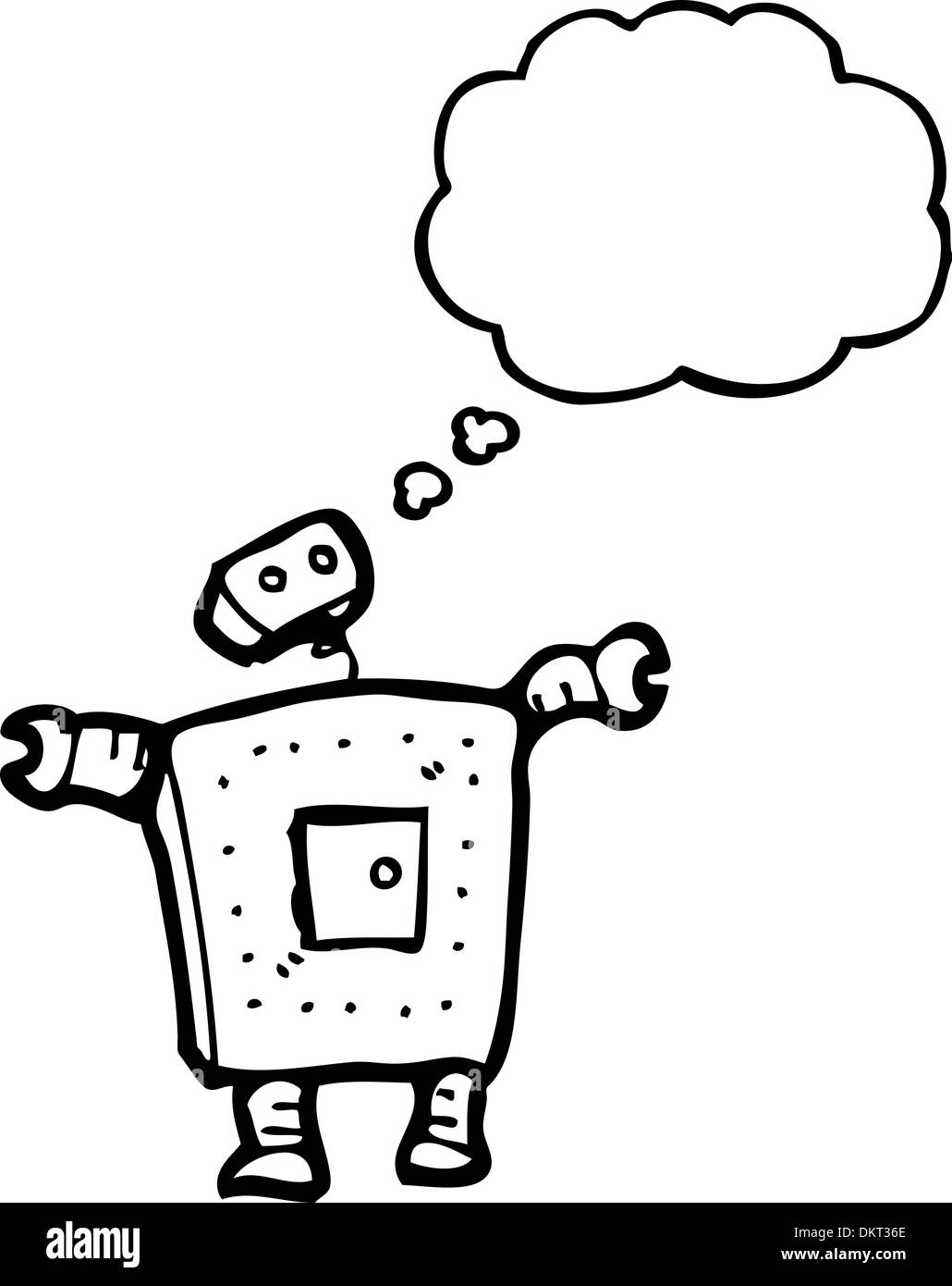 cartoon robot with thought bubble Stock Vector Image & Art - Alamy