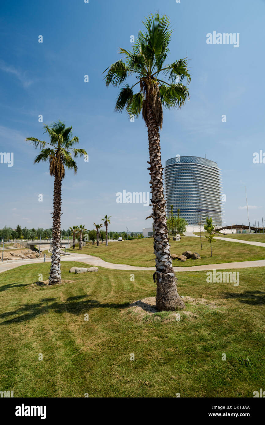 Park of the water in Expozaragoza area, Saragossa, Aragón, Spain Stock ...