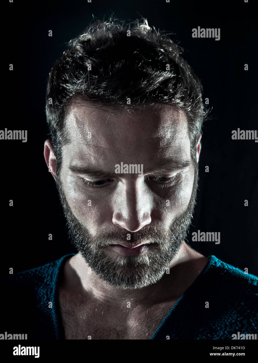 Male masculine portrait sad hi-res stock photography and images - Alamy