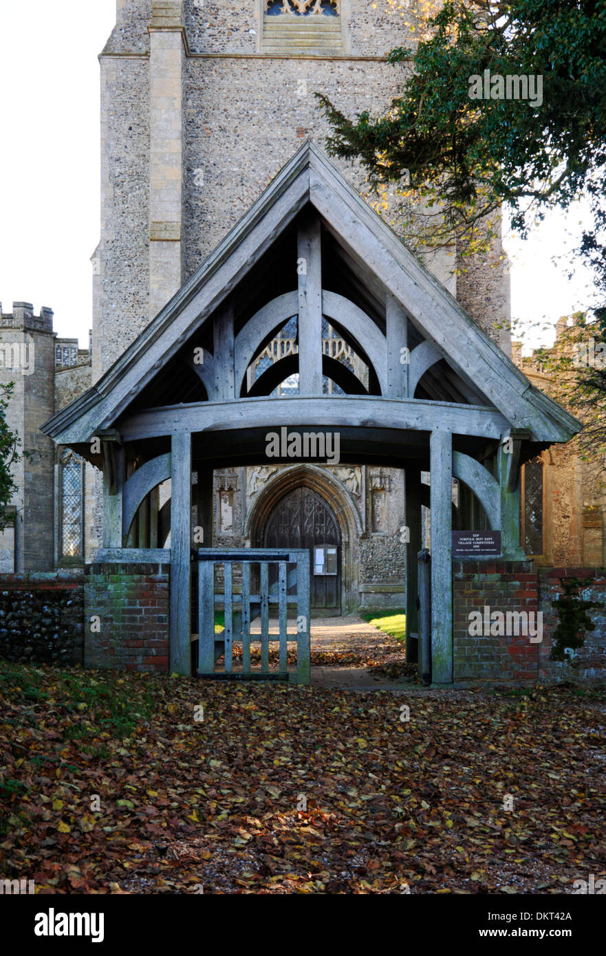 A view of the lychgate at the church of SS Peter and Paul at Salle ...