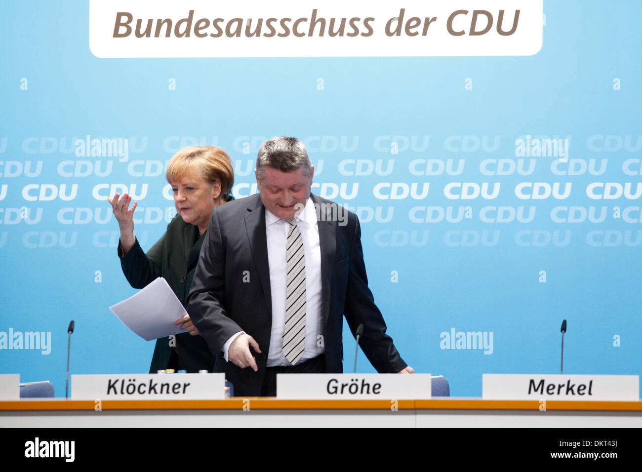 Berlin, Germany. 09th December, 2013. CDU comes together in Berlin to ...