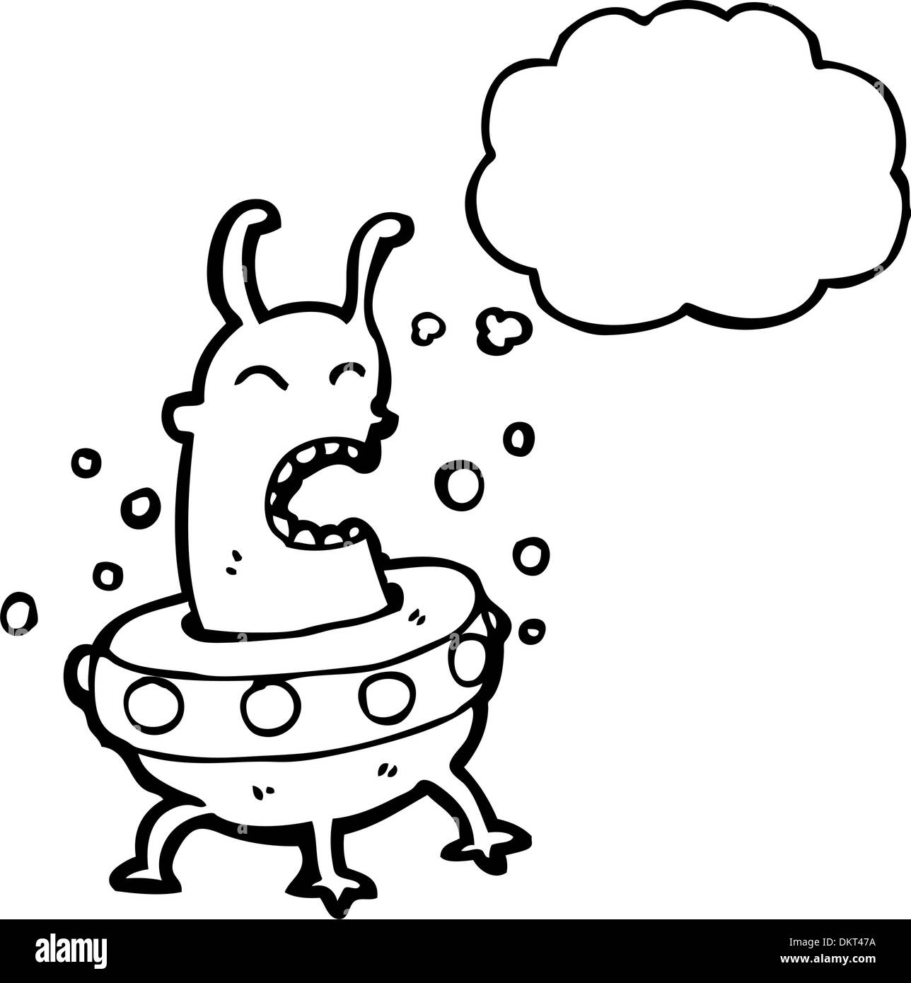 Cartoon Alien In Flying Saucer Cut Out Stock Images & Pictures - Alamy