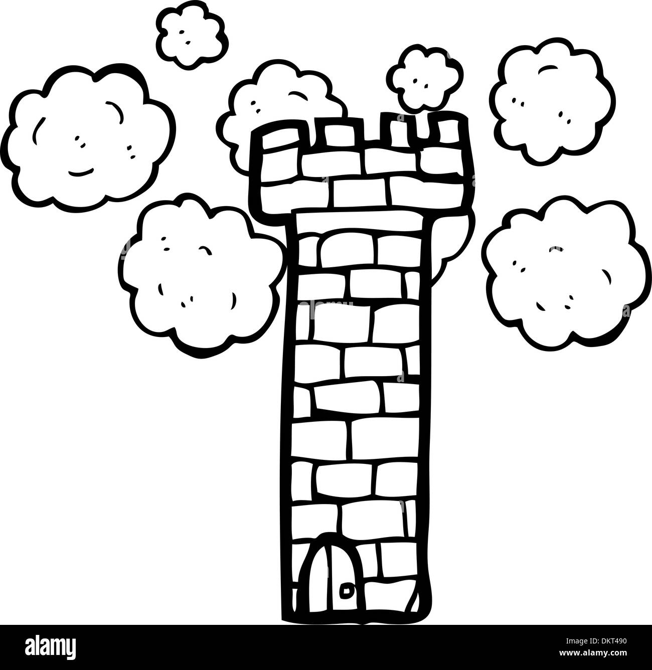 Hand drawn cartoon castle tower Black and White Stock Photos & Images ...