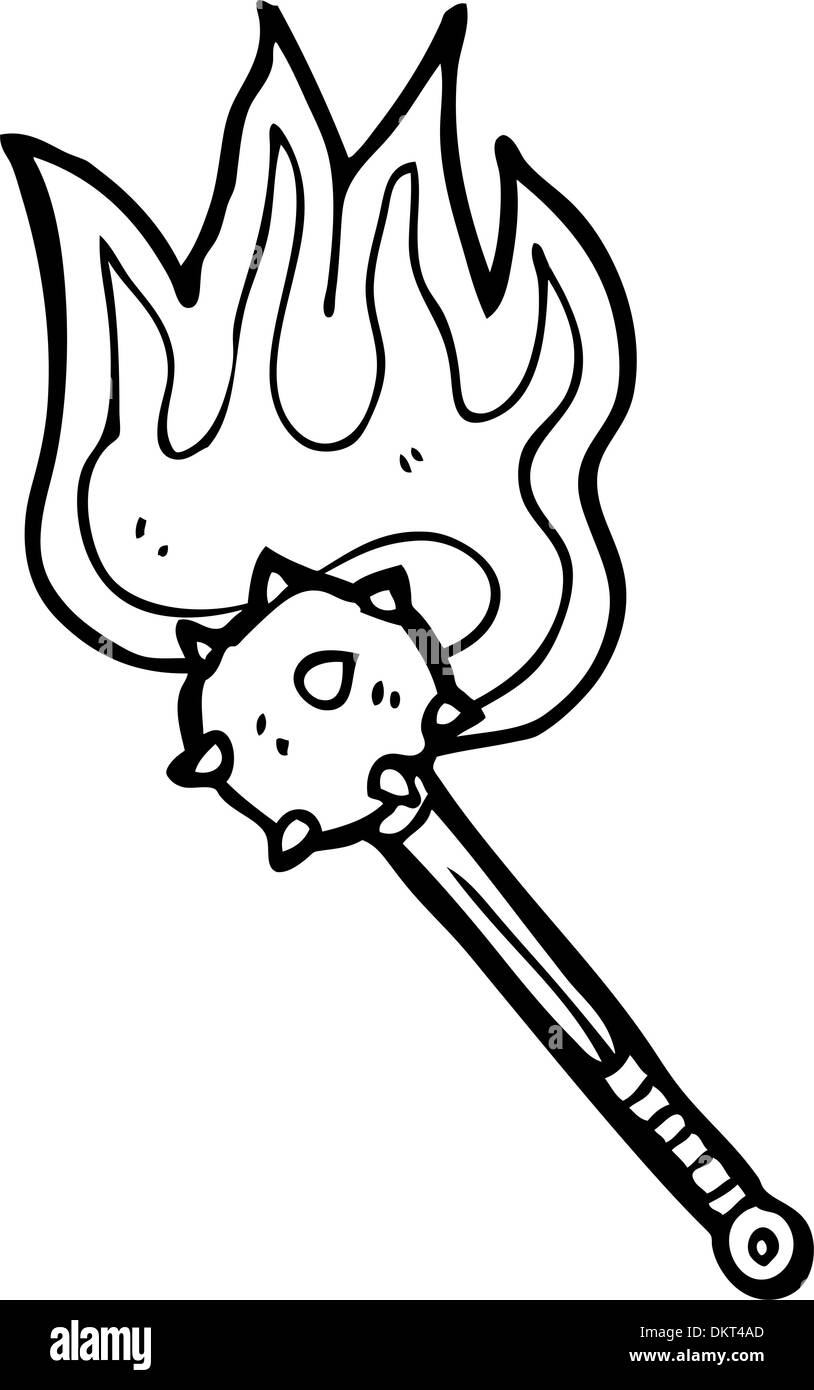 flaming mace weapon cartoon Stock Vector Image & Art - Alamy