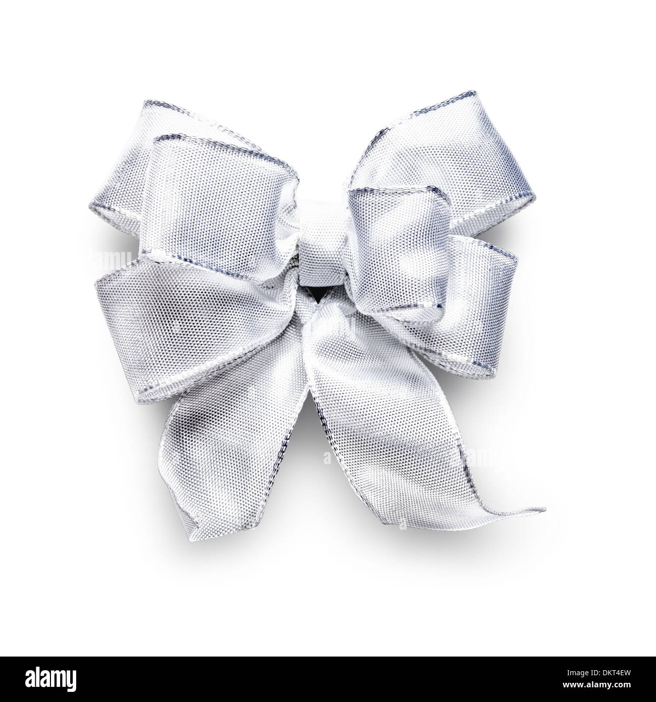 White ribbon bow isolated on white background clipping path included ...