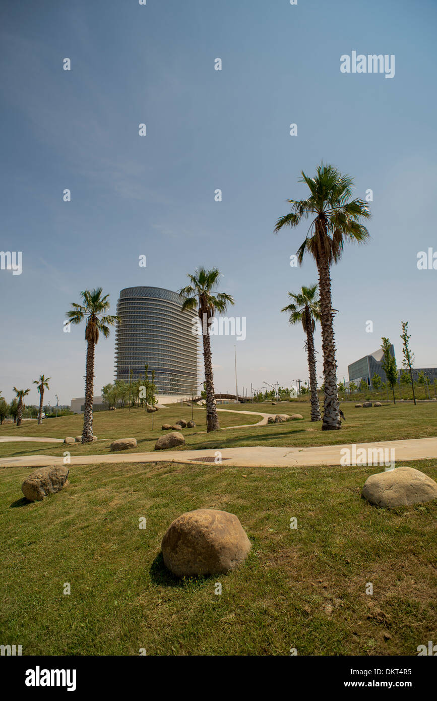 Park of the water in Expozaragoza area, Saragossa, Aragón, Spain Stock ...