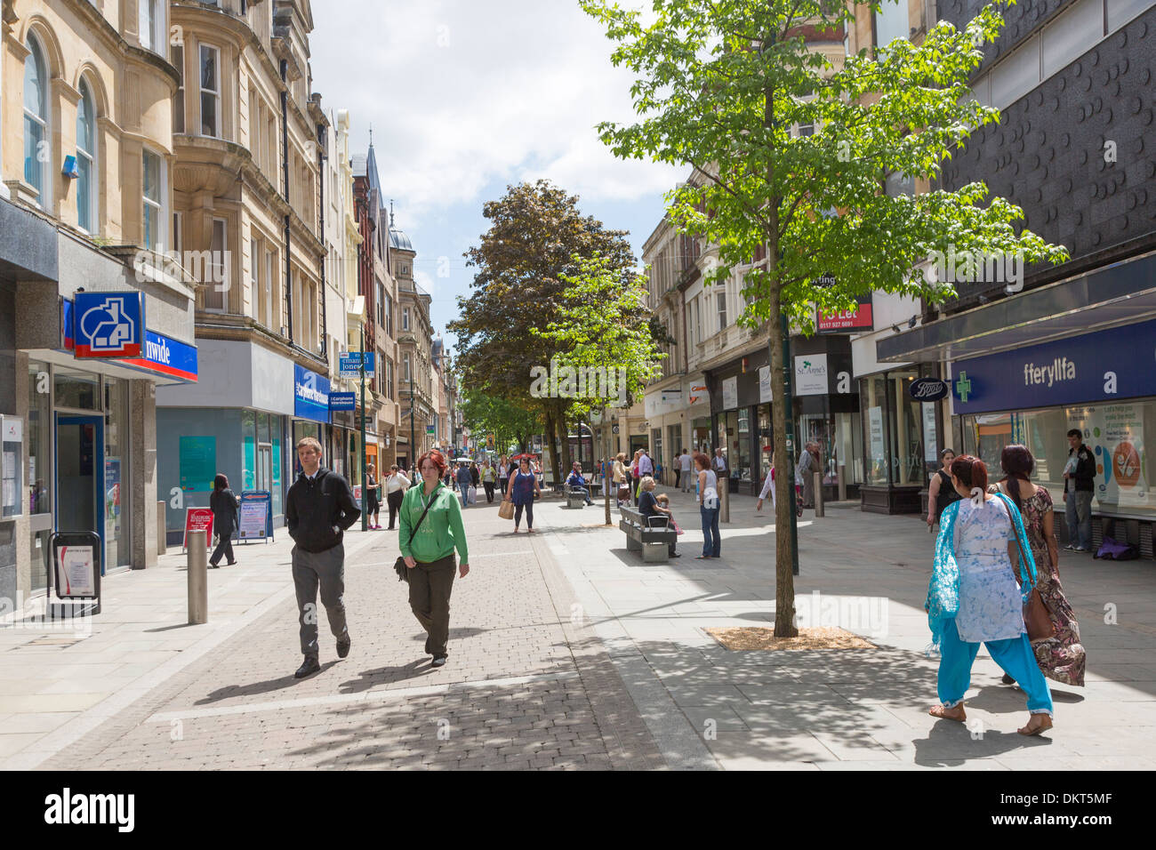 Shopping street, Newport, Gwent, Wales, UK Stock Photo - Alamy