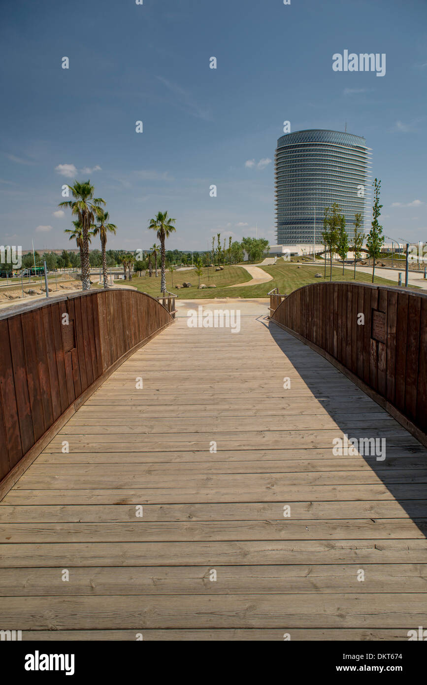 Park of the water in Expozaragoza area, Saragossa, Aragón, Spain Stock ...
