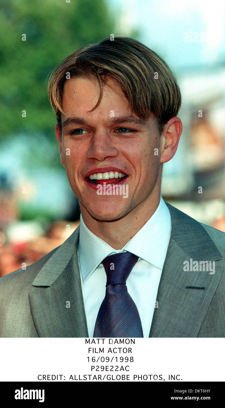 MATT DAMON.FILM ACTOR.16/09/1998.P29E22AC Stock Photo - Alamy