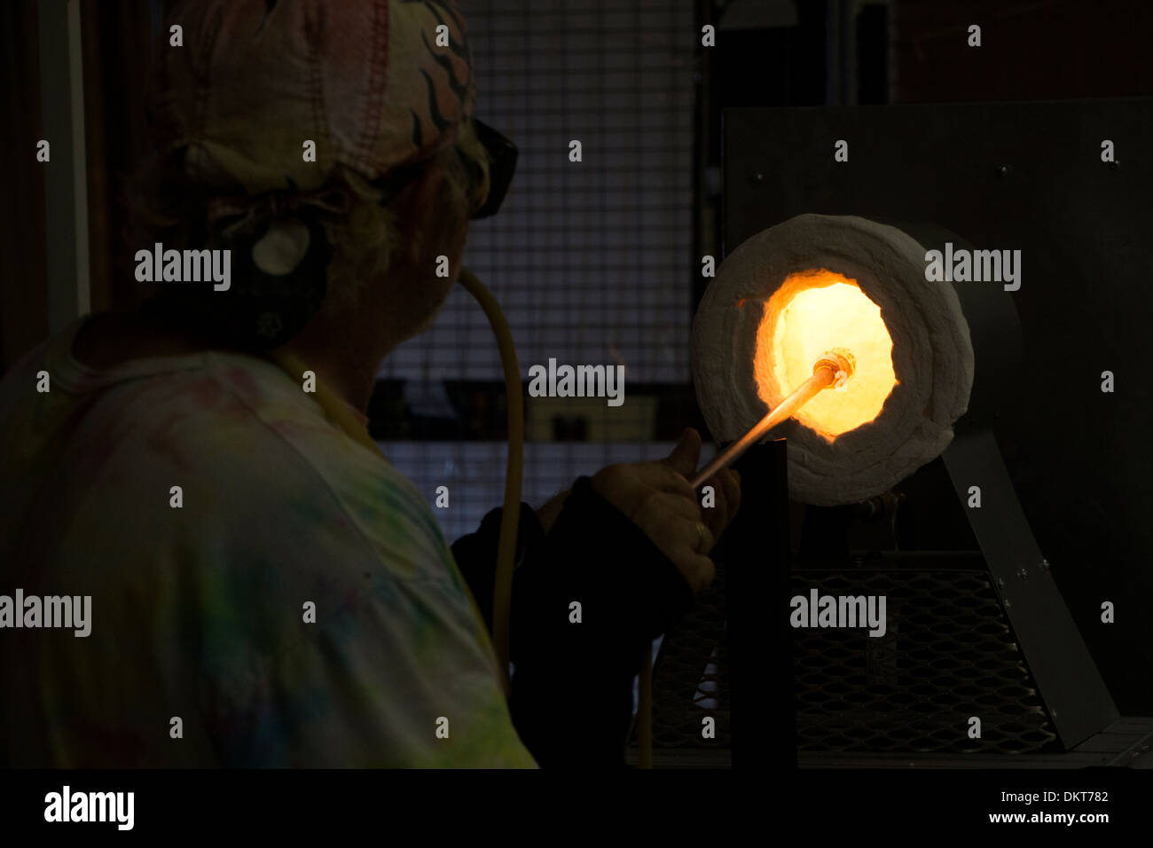 Man blowing glass Stock Photo - Alamy