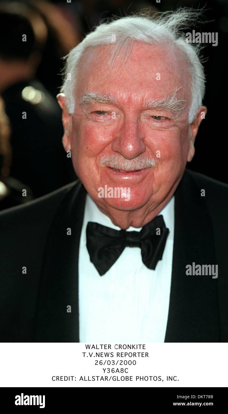Mar. 26, 2000 - WALTER CRONKITE.T.V.NEWS REPORTER.26/03/2000.Y36A8C ...