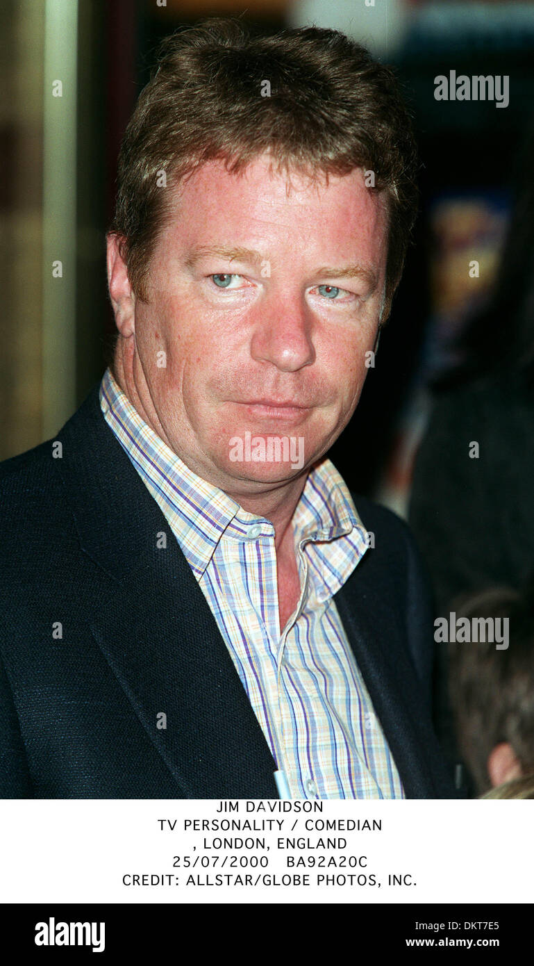 July 25, 2000 - LONDON, ENGLAND - JIM DAVIDSON.TV PERSONALITY ...