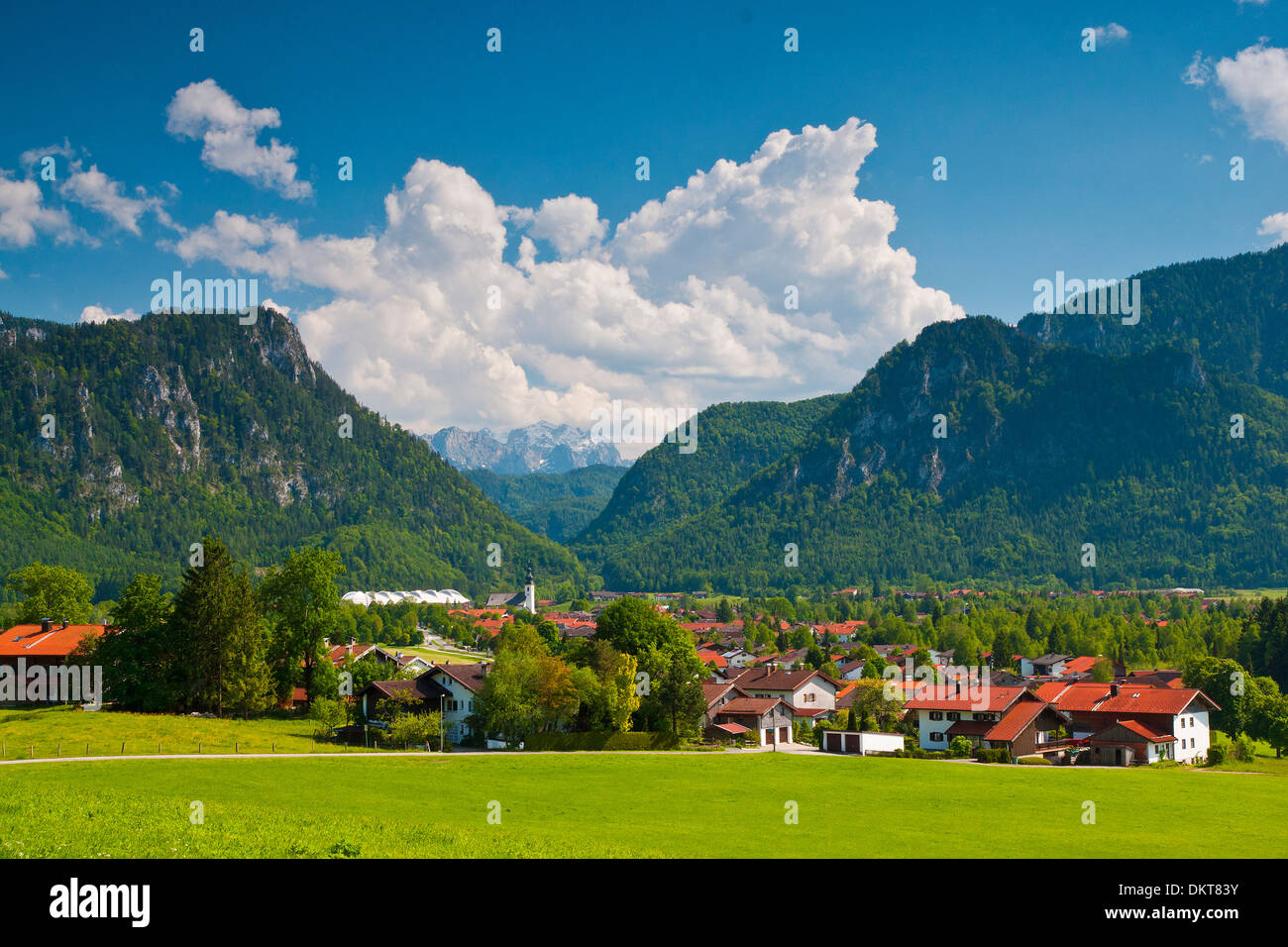 Bavaria, Germany, Europe, Upper Bavaria, Chiemgau, Inzell, sky, Alps ...